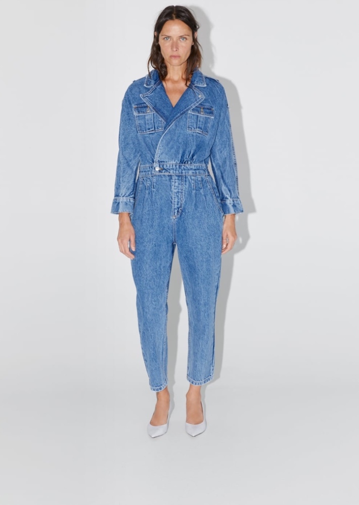 ZARA kombinezon jeansowy Arizona XS nowy z metkami - 8390770540 ...
