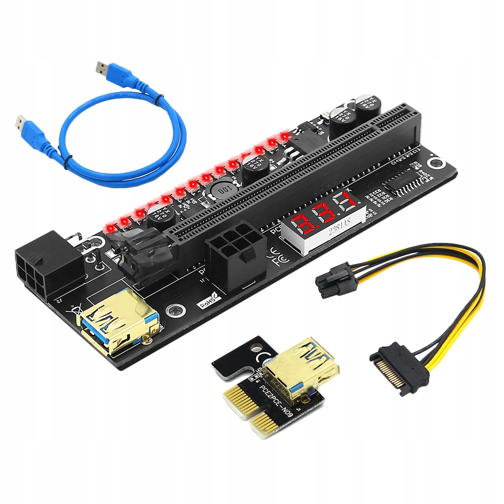 1 SET GPU RISER PCI-E 1X do 16X Adapter Adapter - 12090988386 ...