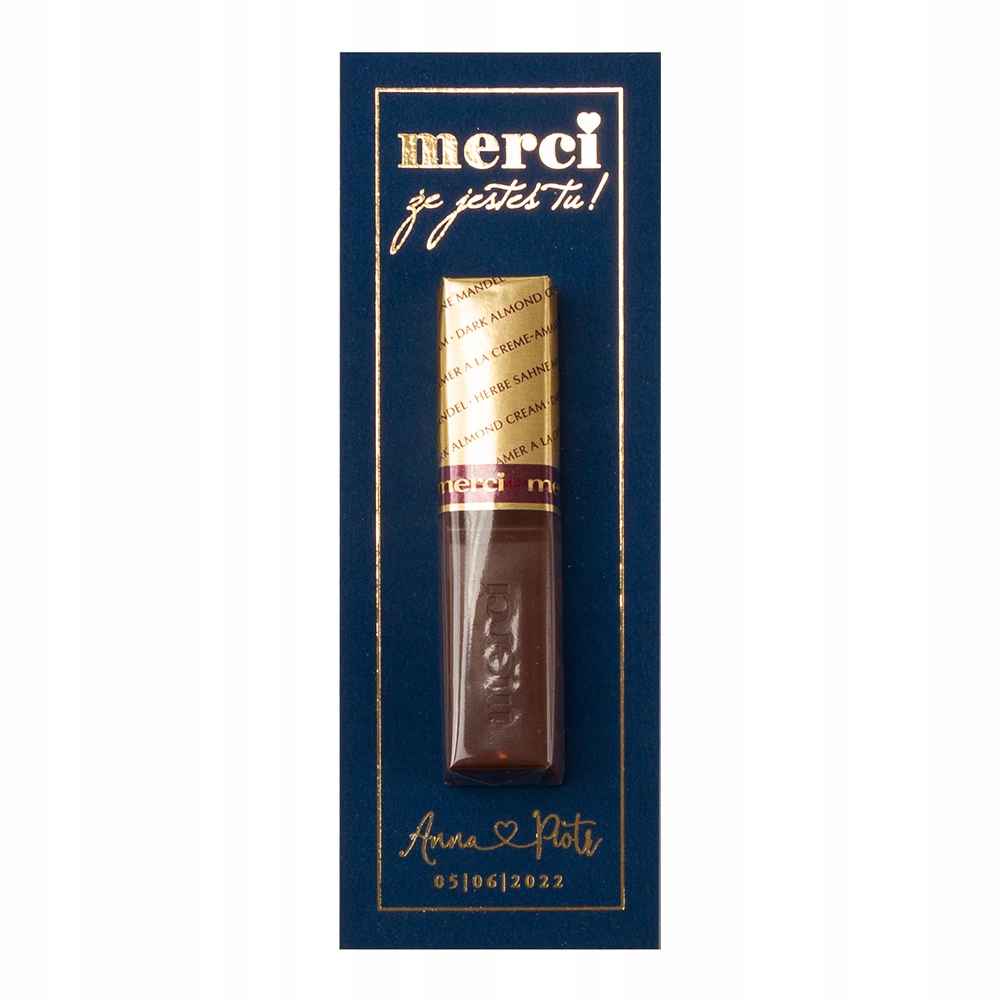 30x Podziękowanie Merci złocone blue niebieskie - 12645096301 ...