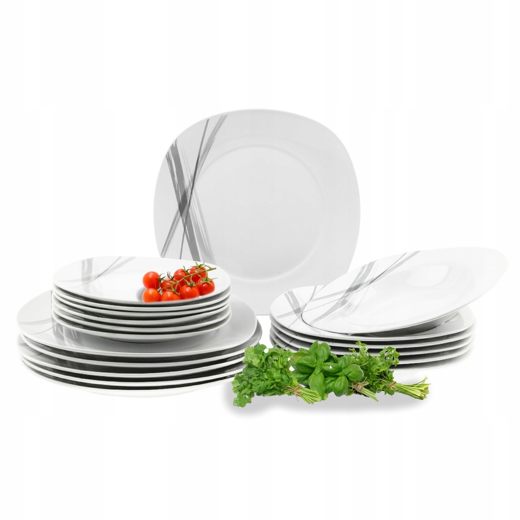 Zestaw obiadowy 18-elementów Serwis kwadratowy - 7270538045 - oficjalne ...