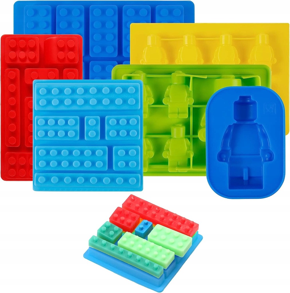 Formy do lodu czekolady Foremki lego 6 silikonowe - 13951879850 ...