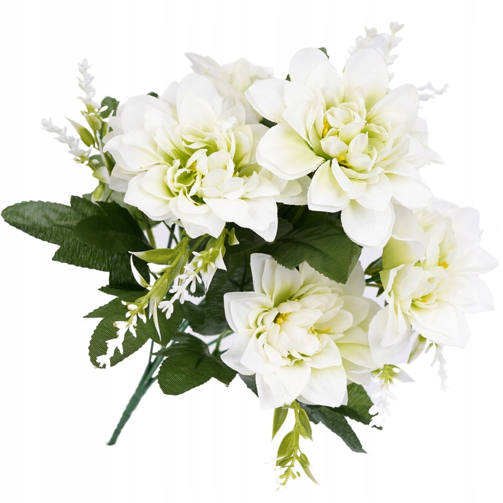 BIAŁE DALIE BUKIET KWIATÓW SZTUCZNE JAK ŻYWE - 13565732306 - oficjalne ...