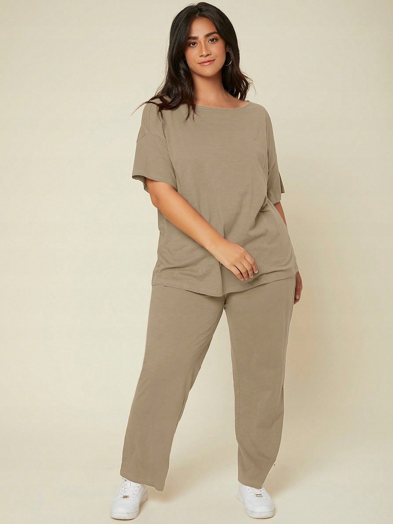 KOMPLET BAWEŁNIANY T-SHIRT + SPODNIE KHAKI CASUAL SHEIN 2XL - 15085113559 - oficjalne archiwum ...