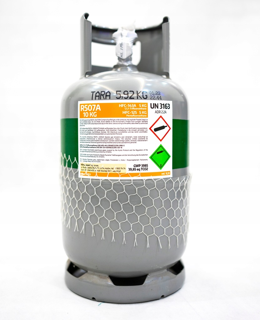 CZYNNIK CHŁODNICZY R507A 10KG LEGALNY GAZ BUTLA - 11813205653 ...