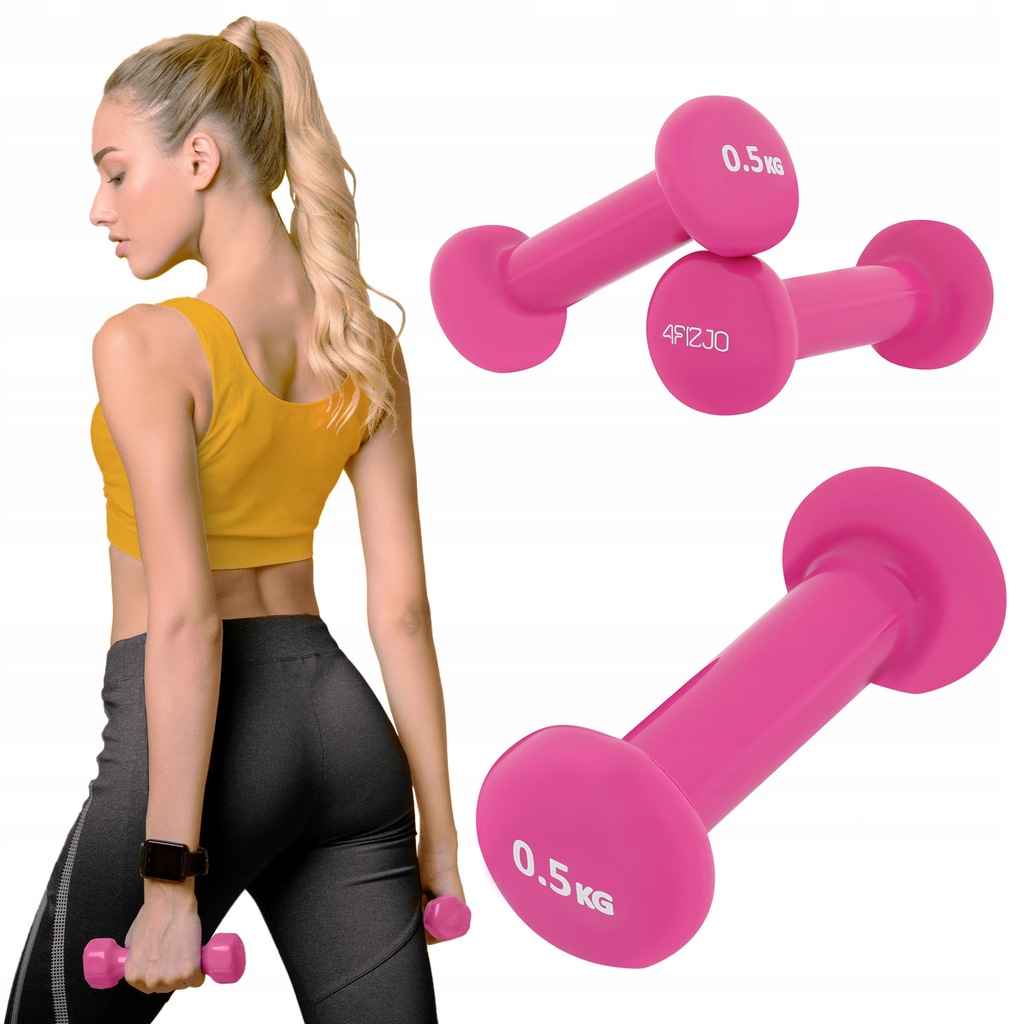 HANTELKI 2x0,5kg ZESTAW CIĘŻARKÓW DO ĆWICZEŃ 1KG - 14062046508 - oficjalne archiwum Allegro