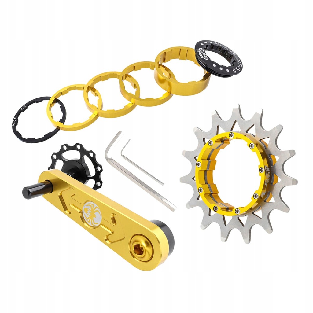 Bike Single Speed Cassette Cog Spacers Derailleur Set MTB Chain Golden ...