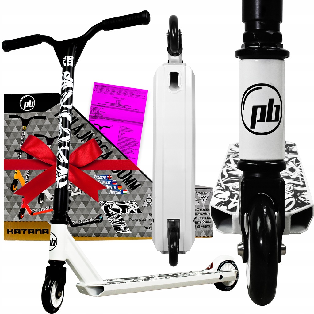 WYCZYNOWA HULAJNOGA SKATEPARK STUNT DO 120kg BIAŁA - 13741237456 ...