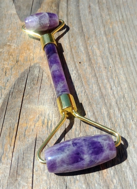 kamienie do masażu z ametystu - roller do twarzy masażer - AMETYST kryształ - 15569956427 ...