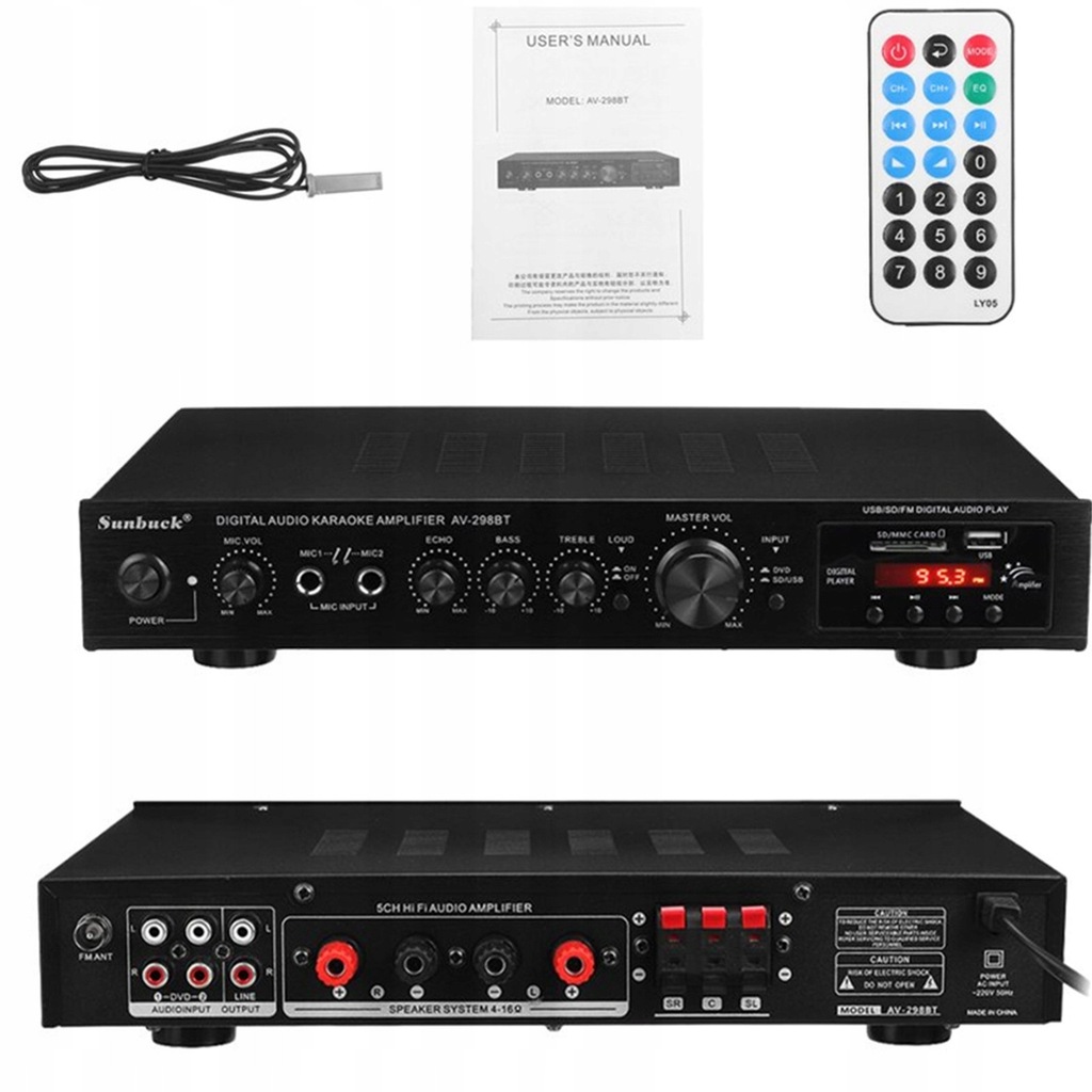 AMPLITUNER WZMACNIACZ STEREO HI-FI BLUETOOTH RADIO CYFROWY WZMACNIACZ - 16571012803 - oficjalne ...