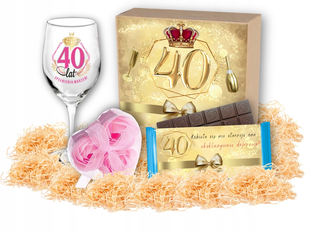 Idealny Prezent na 40 urodziny dla Przyjaciółki Kobiety, Piękny Kieliszek - 14834648594 ...