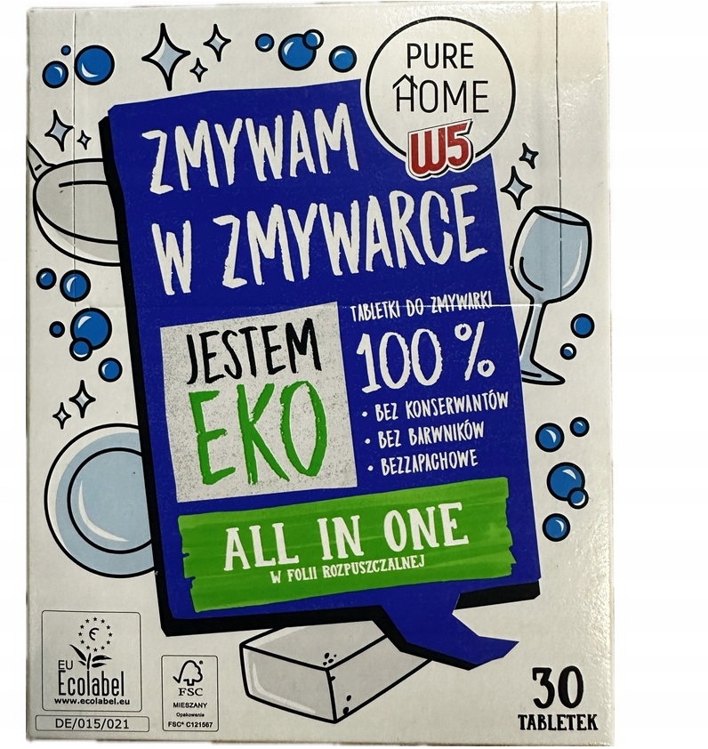 W5 - PURE HOME - EKO TABLETKI DO ZMYWARKI - 30 SZT - 15300151093 - oficjalne archiwum Allegro