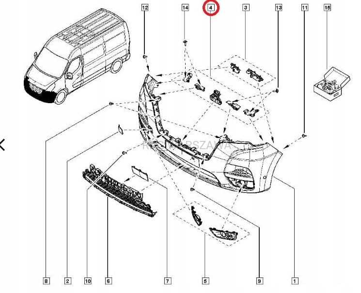 MASTER III MOVANO MOCOWANIE ZDERZAKA ŚLIZG PRZÓD - 11985479848 ...