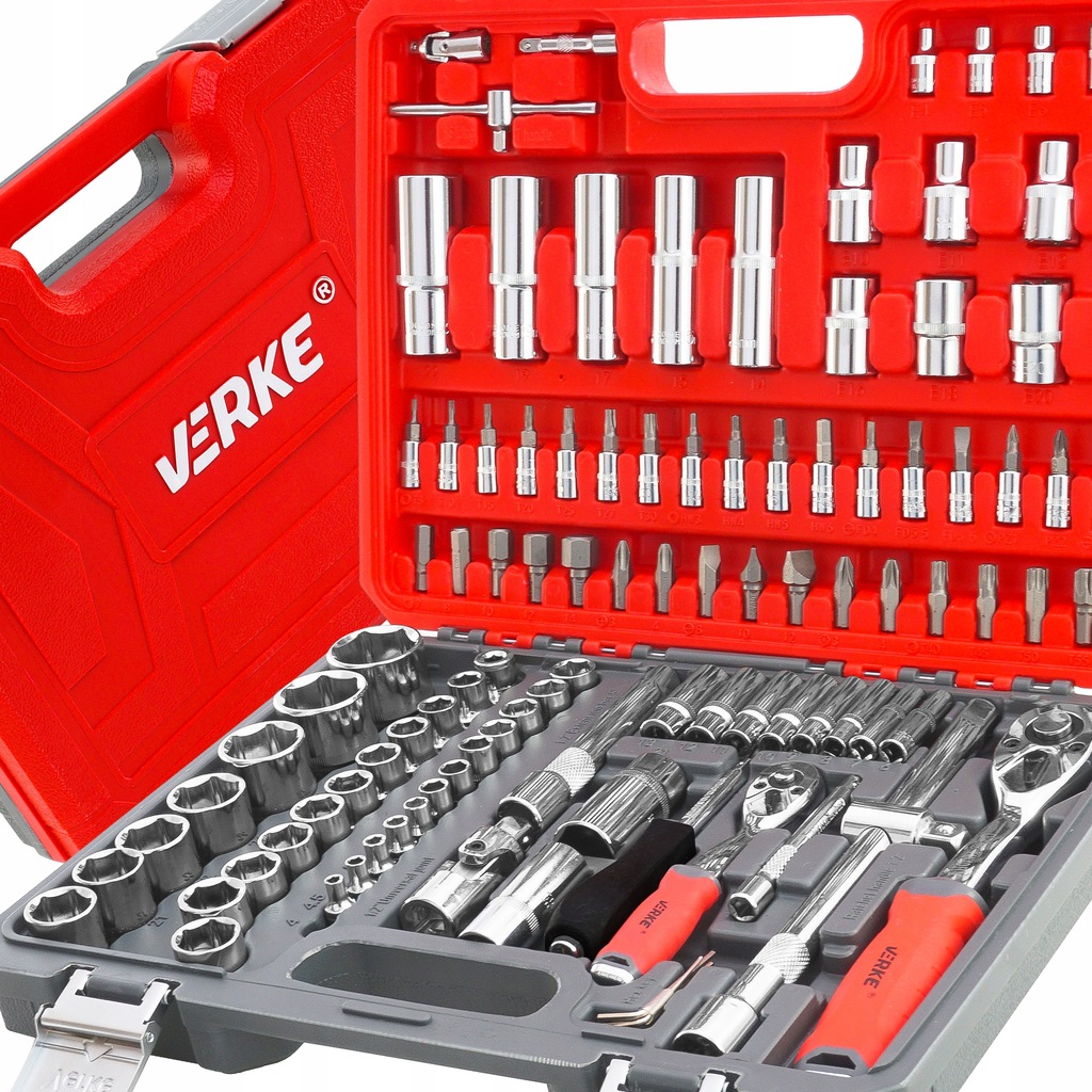 ZESTAW KLUCZY NASADOWYCH KLUCZE NASADOWE 108 VERKE - 9098445578 - oficjalne archiwum Allegro