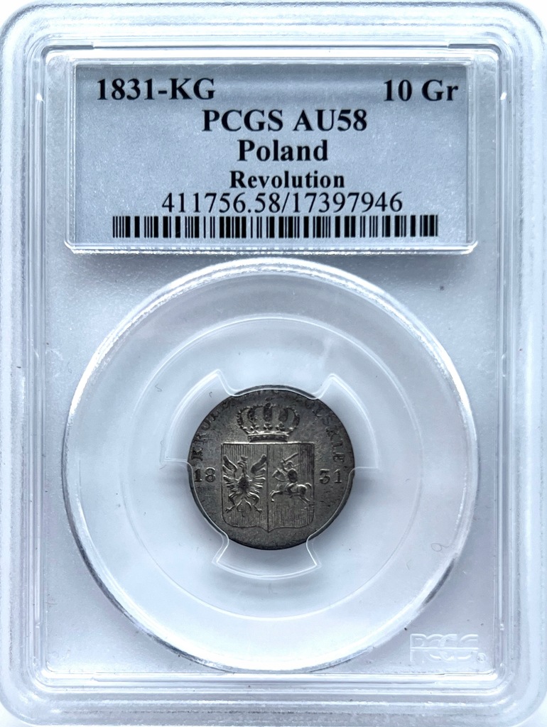 Powstanie Listopadowe - 10 groszy 1831 KG PCGS AU58 - zgięte łapy orła - 15168232640 - oficjalne ...