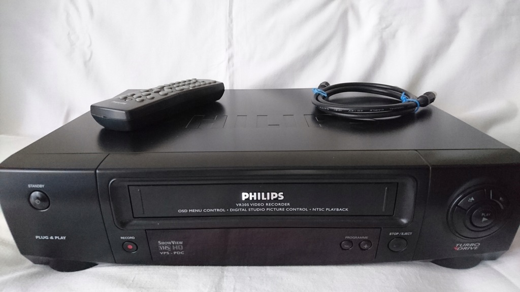 Philips VR 205 magnetowid VHS uszkodzony + pilot - 12532077805 ...