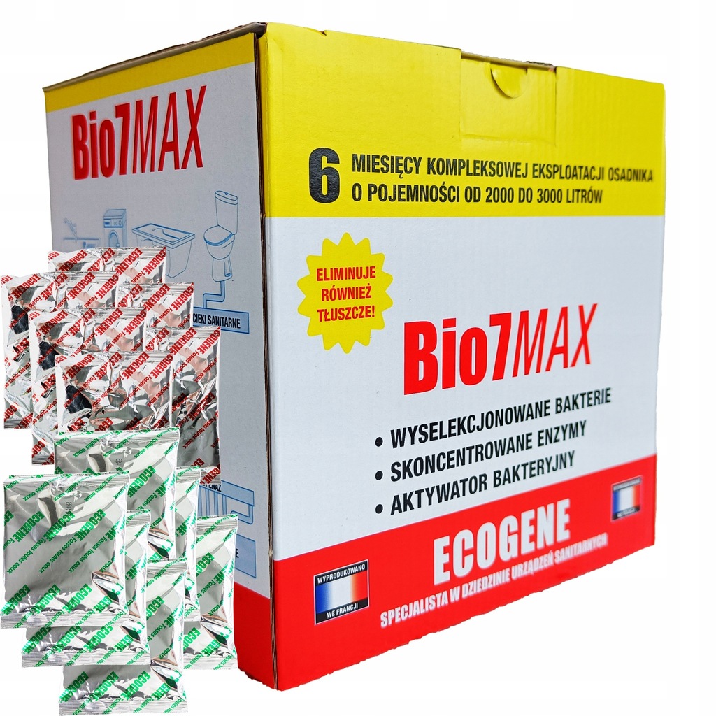 BAKTERIE DO OCZYSZCZALNI I SZAMBA BIO7 MAX 1KG NA 6 MIESIĘCY ...
