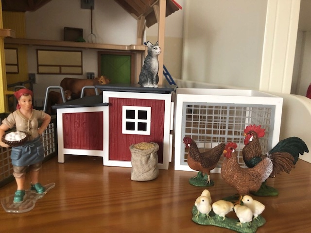 ZESTAW OBORA KURNIK GOSPODYNI KROWY FARMA SCHLEICH - 8107936207 ...