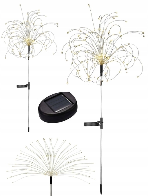 2 x LAMPA SOLARNA OGRODOWA DMUCHAWIEC FIREWORK LED - 10975511321 - oficjalne archiwum Allegro