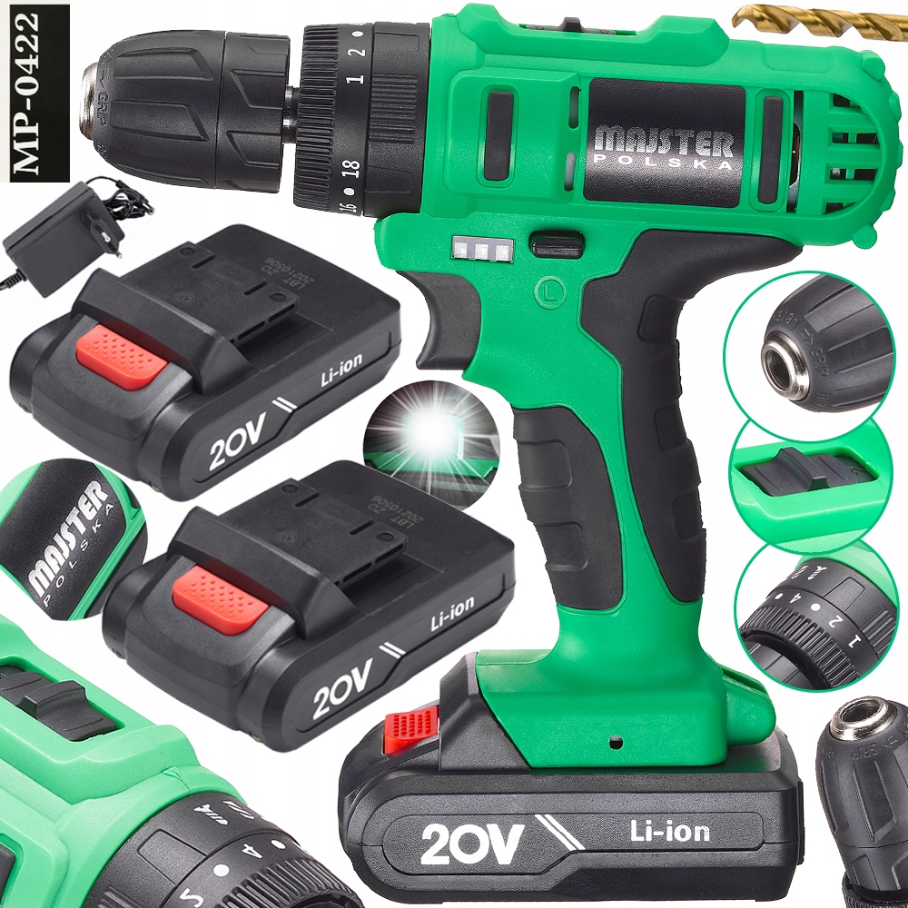 WIERTARKO WKRĘTARKA AKUMULATOROWA 20V Li-Lon #725 - 14214403138 ...