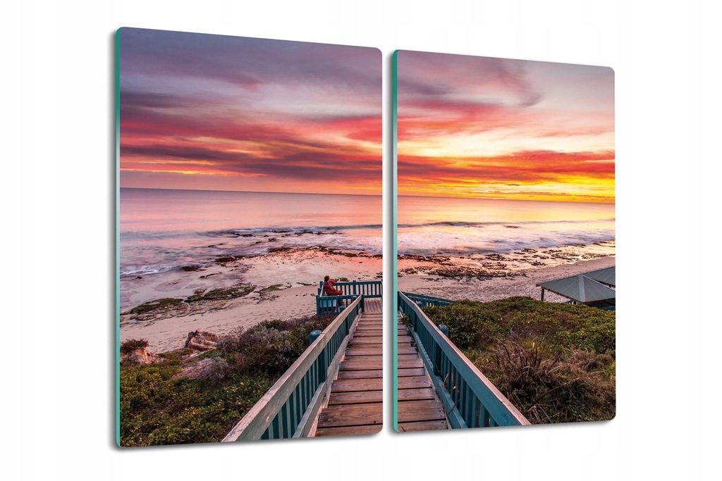 szklana deska podkładka 2x30x52 Plaża schody morze - 11968818625 - oficjalne archiwum Allegro