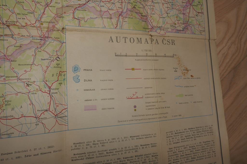 stara mapa Auto Mapa CSR 1956 r. mapa z PRL 4 - 10757797184 - oficjalne ...