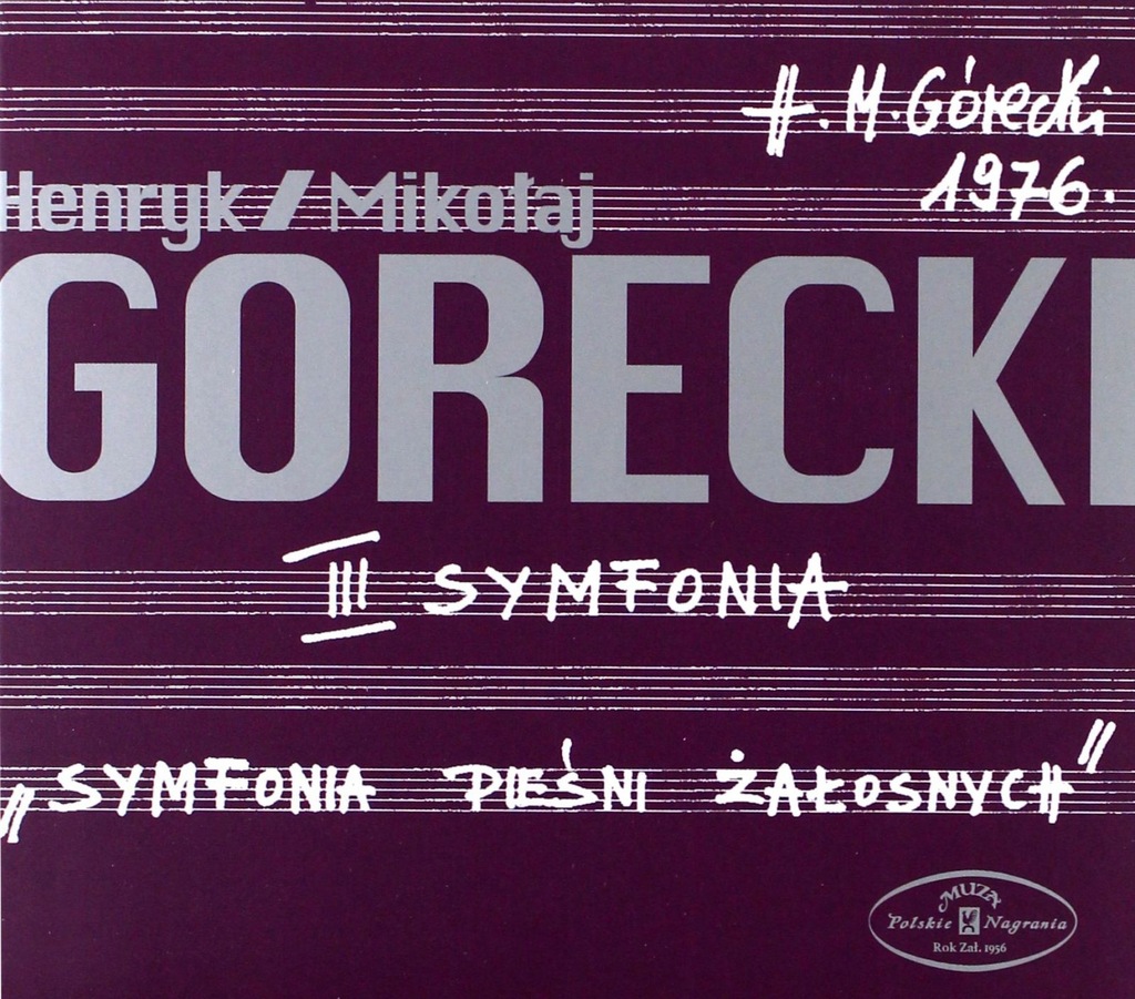 HENRYK GÓRECKI: III SYMFONIA PIEŚNI ŻAŁOSNYCH CD - 10980961341 ...