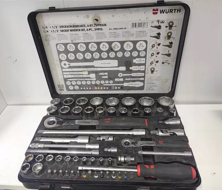 WURTH ZEBRA KLUCZ NASADOWY 1/2+1/4 59 SZT WALIZKA - 13385933248 ...