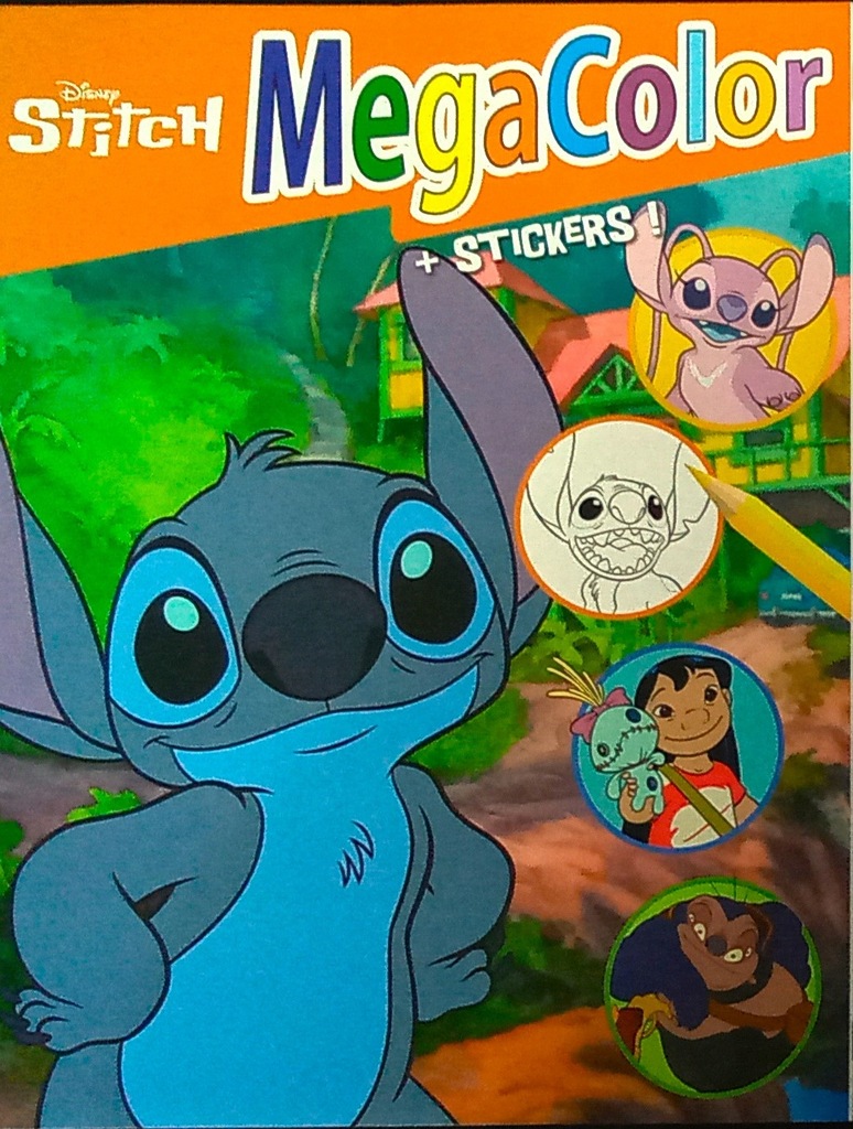 KOLOROWANKA DISNEY MEGA COLOR LILO & STITCH Z NAKLEJKAMI 128 STRON A4 ...