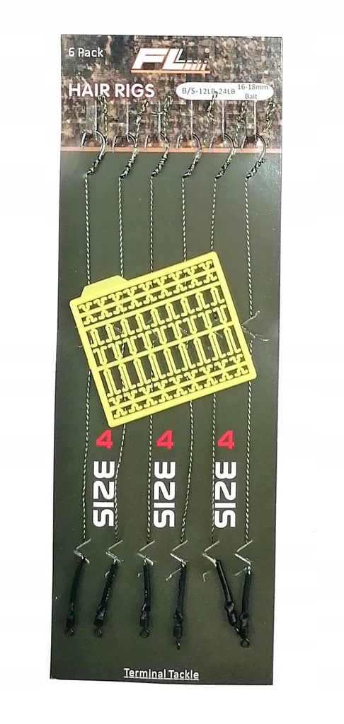 PRZYPON KARPIOWY PLECIONKA Z WŁOSEM 6szt roz. 4 - 12327669588 - oficjalne archiwum Allegro