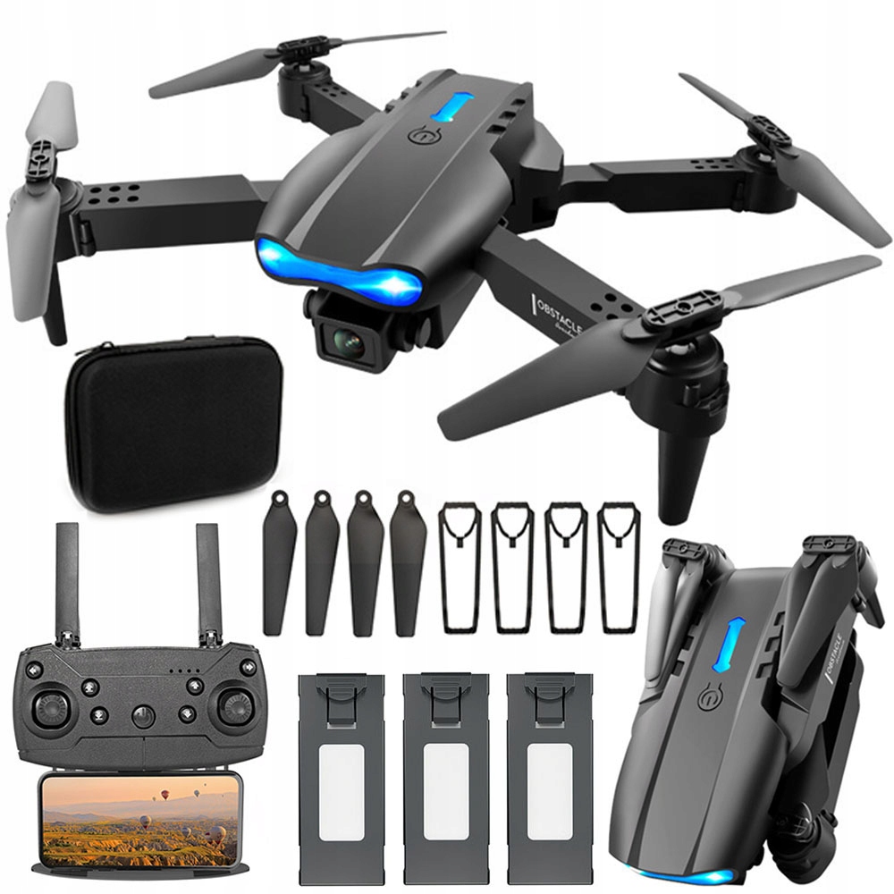 DRON E99 PRO MAX UNIKANIE PRZESZKÓD KAMERA 4K WIFI - 12604791667 ...