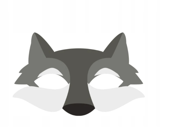 Maska filcowa Wilk strój Przebranie karnawał 1szt - 11283124035 ...