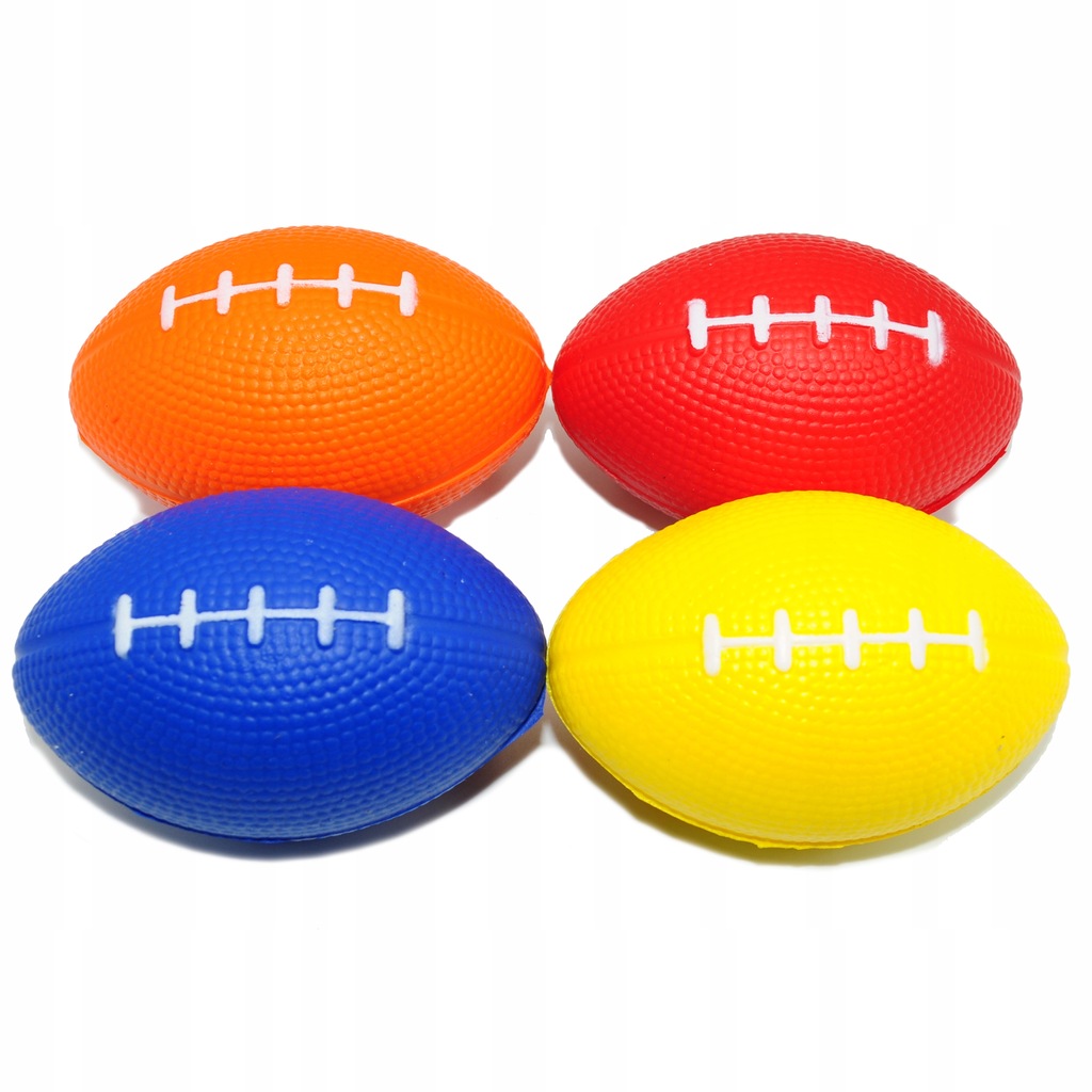 PIŁKA PIANKOWA ANTYSTRESOWA RUGBY RÓŻNE KOLORY 12 - 10595672773 ...