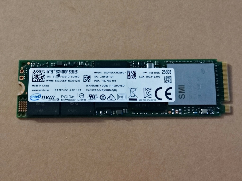 SSD M2 256GB InteL 600P - 13032277173 - oficjalne archiwum Allegro