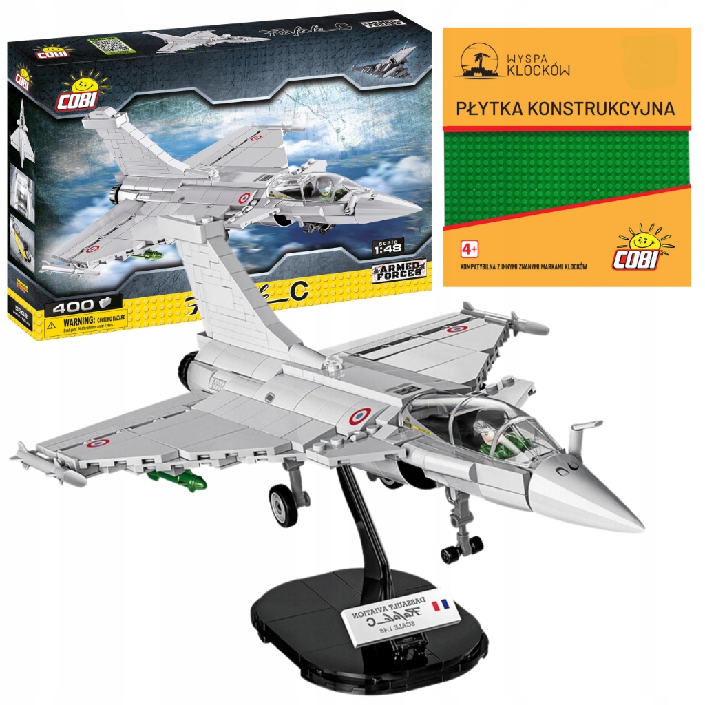 KLOCKI COBI 5802 SAMOLOT RAFALE C MYŚLIWIEC WOJSKOWY I PŁYTKA ...