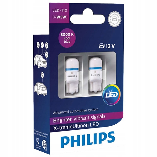 Żarówka Philips Led W5W 8000K 12V 1W 360 X-treme - 13680601545 ...