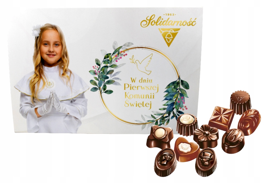 Bombonierka na Komunię Komunia Solidarność Pralinki Dla Dziewczynki ...