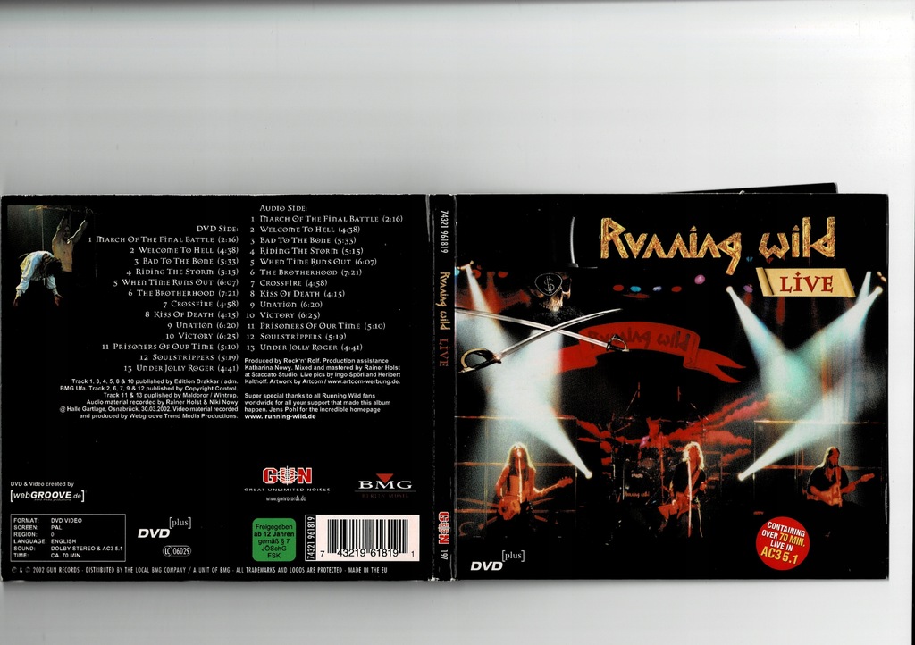 RUNNING WILD LIVE CD/DVD Hybrid 2002 GUN Limited - 14048533056 - oficjalne archiwum Allegro