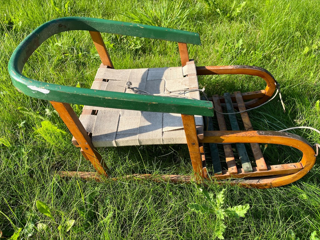 Sanki drewniane gięte PRL piękne - 12557999189 - oficjalne archiwum Allegro