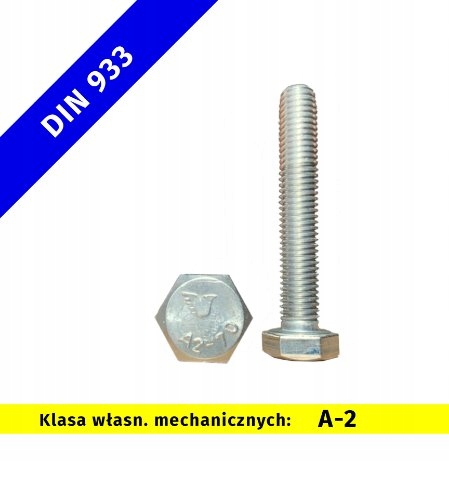 Śruba sześciokątna DIN 933 M12x30 A2 - 11500491136 - oficjalne archiwum Allegro