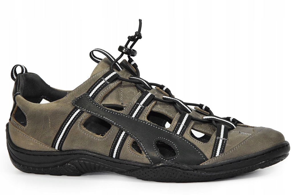 Sandały męskie skórzane letnie KamPol wz.26/SZ r43 - 9185889908 ...