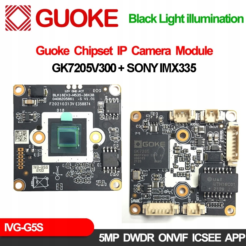 5Mp kamera cyfrowa płyta Sony Imx335 Goke Gk7205V3 - 13068276447 - oficjalne archiwum Allegro