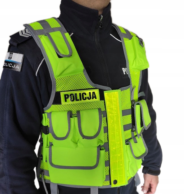 Kamizelka taktyczna POLICJA odblask RUCH DROGOWY S - 11530715534 ...