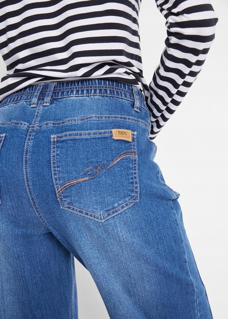 HI2010 48 JEANSY ZE STRETCHEM SZEROKIE NOGAWKI Bonprix - 14368129549 - oficjalne archiwum Allegro