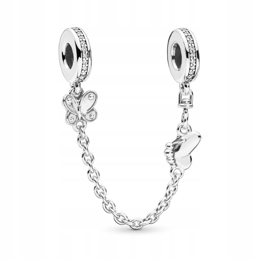 Pandora łancuszek zabezpieczający 797865CZ motyl i stópki dziecka ...