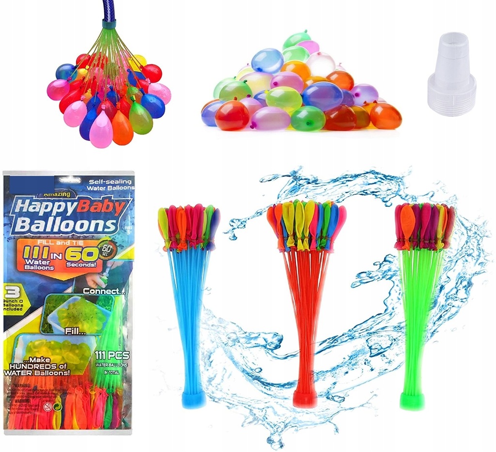 BOMBY WODNE BALONY AUTOMAT 111 szt NA WODĘ + GWINT - 12430823037 - oficjalne archiwum Allegro