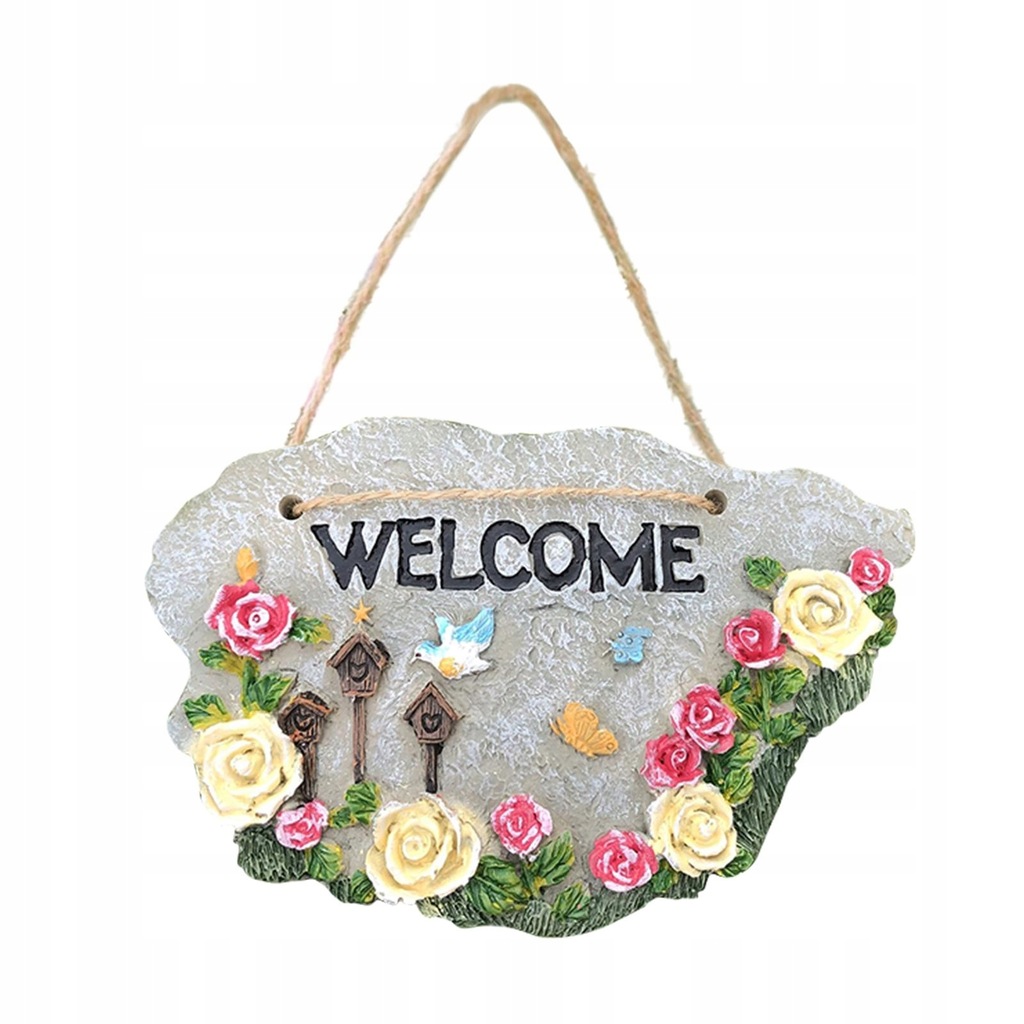 Resin Welcome Sign Door Indoor Outdoor Hanging Plaque for D with Letter ...