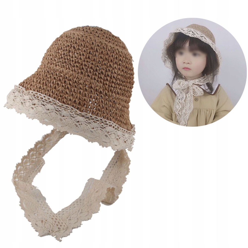 Słomkowy kapelusz dla dzieci Girls Beach Block UV - 12184433959 - oficjalne archiwum Allegro