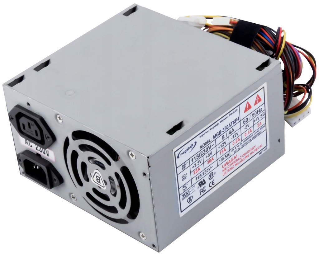 MEGABAJT MGB-350ATXP4 350W ATX 20-PIN AUX MOLEX - 11598948447 - oficjalne archiwum Allegro