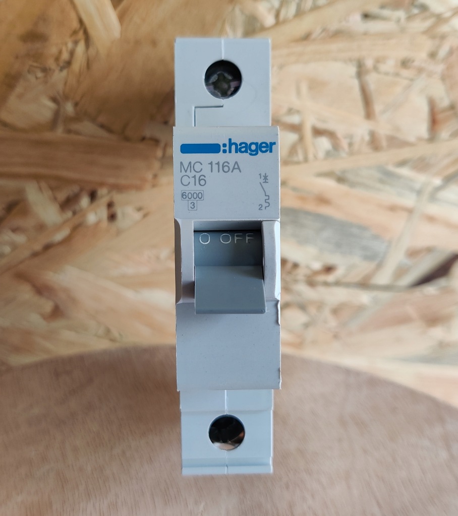 Wyłącznik nadprądowy Hager MC116A 1P C 16A - 12102499368 - oficjalne archiwum Allegro