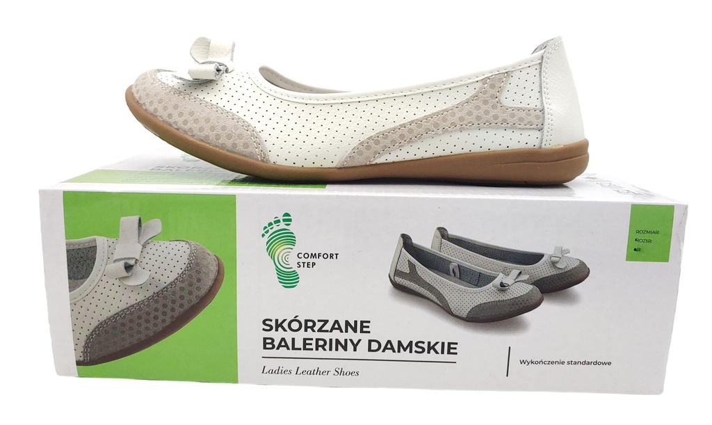 SKÓRZANE BALERINY DAMSKIE COMFORT STEP r.40 - 13284816144 - oficjalne ...